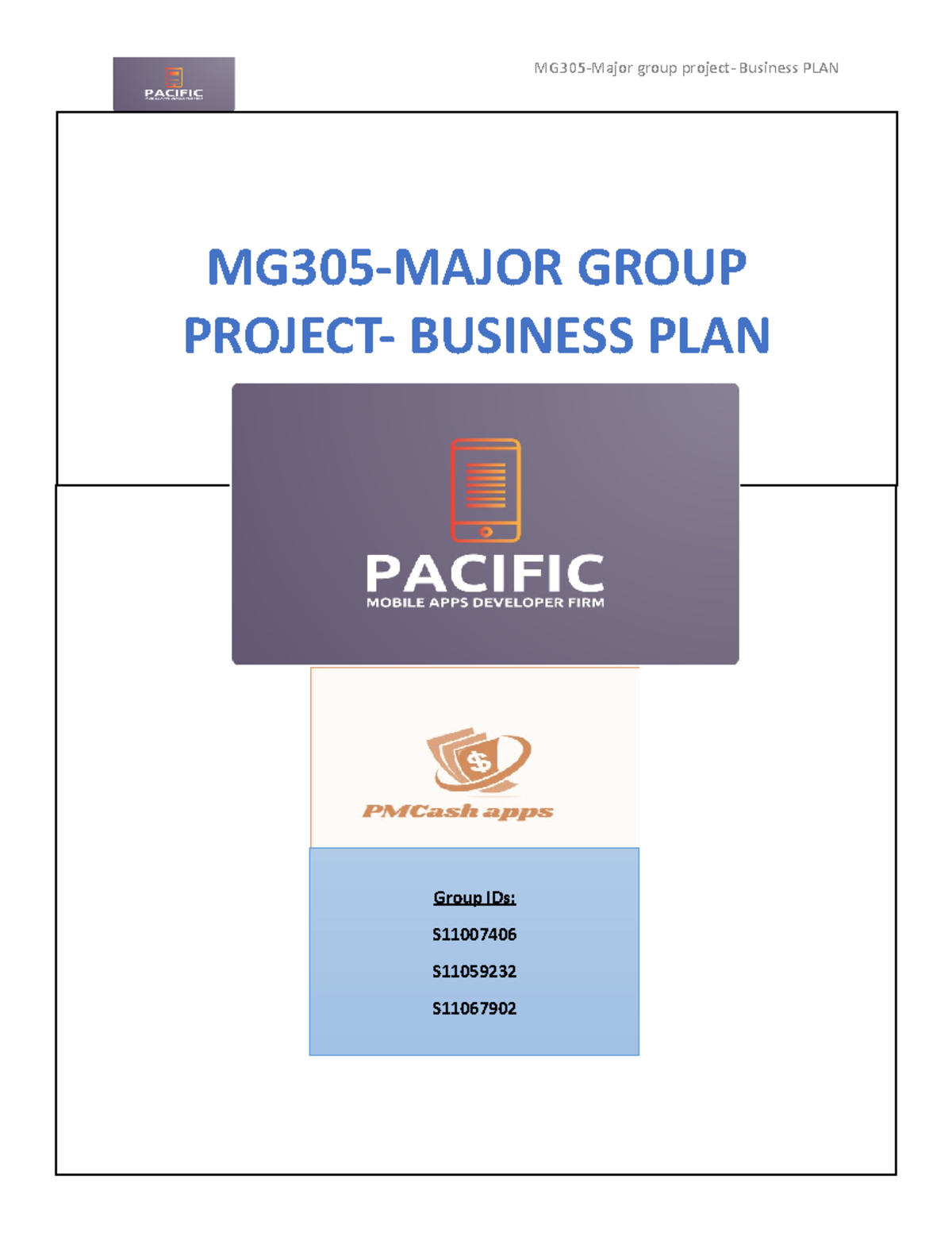 MG 305 Major Project Assignment - Comprehensive Business Plan - Studocu
