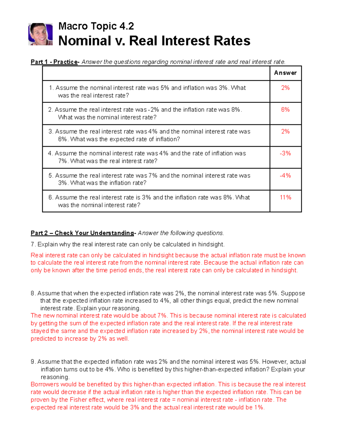 Macro Topic 4.2 - Nominal vs. Real Interest Rates: Key Concepts ...