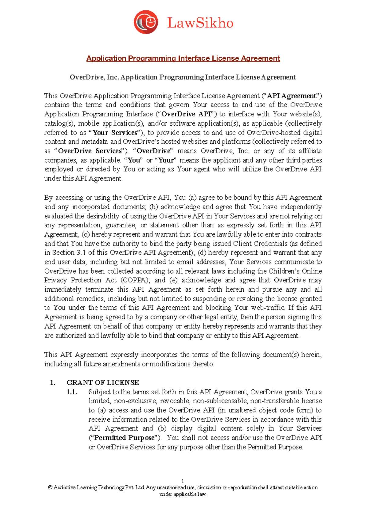 OverDrive API License Agreement: Terms and Usage Guidelines - Studocu