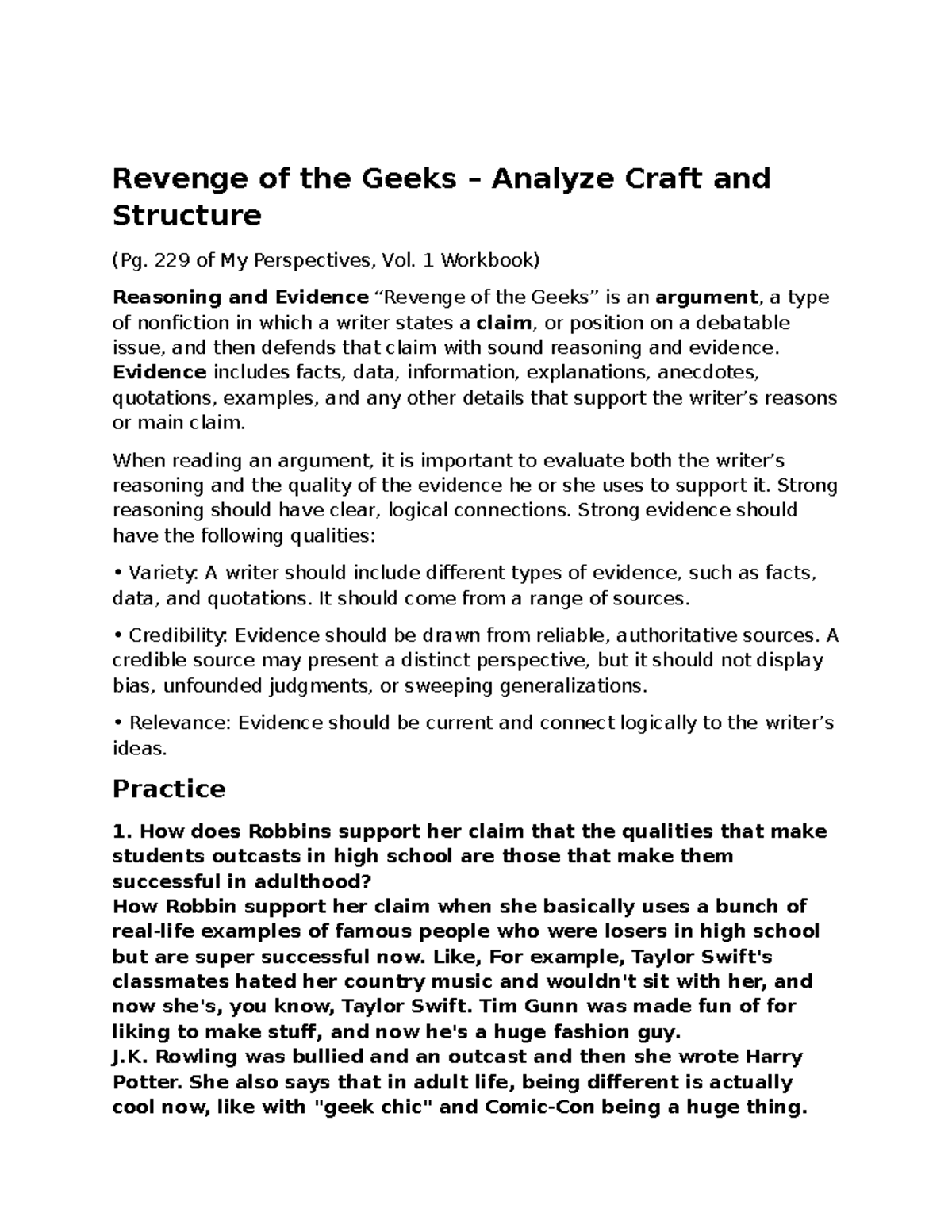 Revenge of the Geeks: Analyzing Craft & Structure (My Perspectives, Vol ...