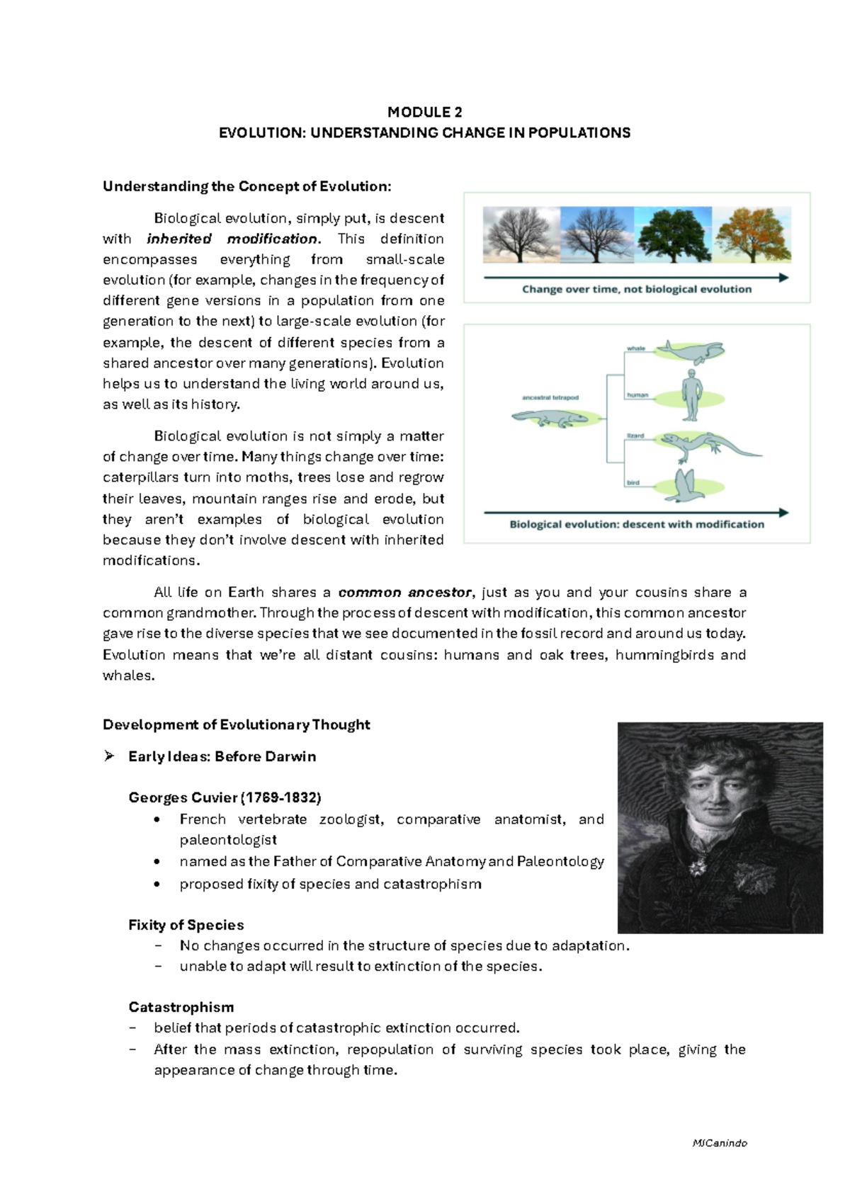 MODULE 2: EVOLUTION - UNDERSTANDING CHANGE IN POPULATIONS - Studocu