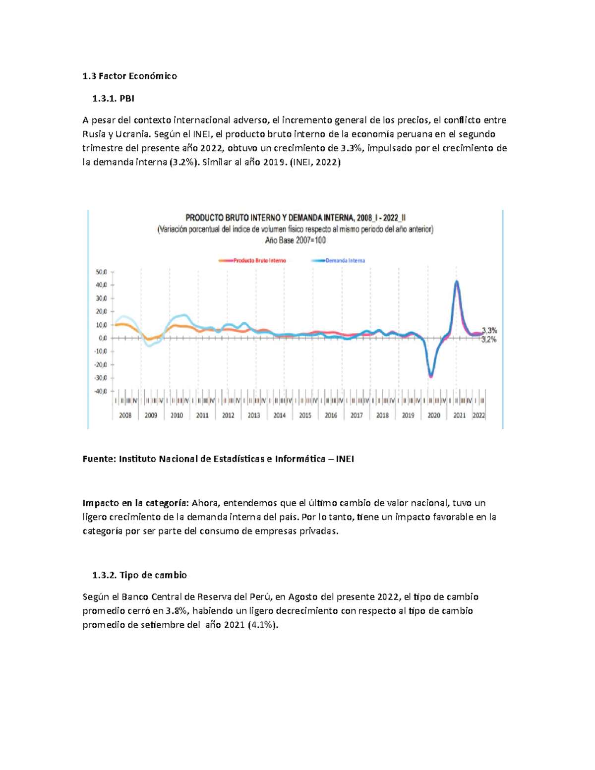 Ficha 1 Marketing - facil - 1 Factor Económico 1.3. PBI A pesar del ...