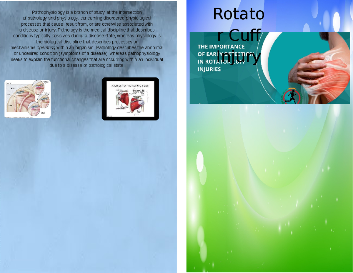 Pathophysiology of Rotator Cuff Injuries: A Study Project - Studocu