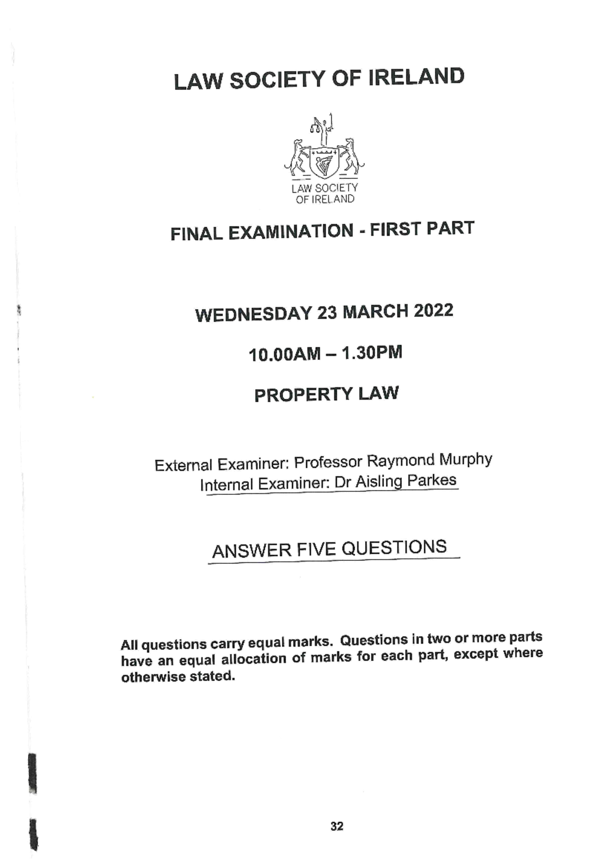 Property Exam Review for FE1 on March 22 - Studocu