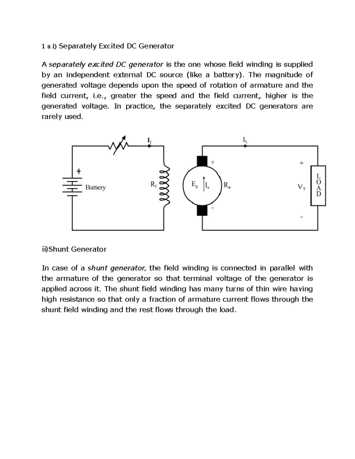 2023 J Marking Scheme: Separately Excited & Shunt DC Generator Guide ...