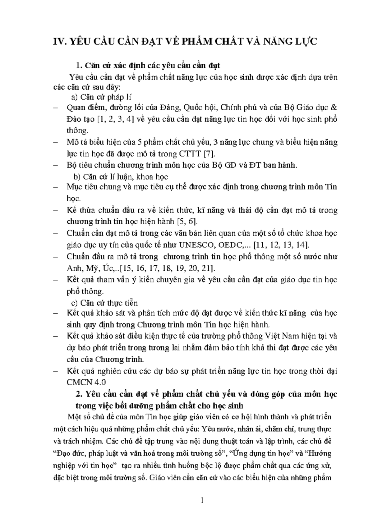 IV YEU CAU CAN DAT VE PHAM CHAT VA NANG LUC - IV. YÊU CẦU CẦN ĐẠT VỀ ...