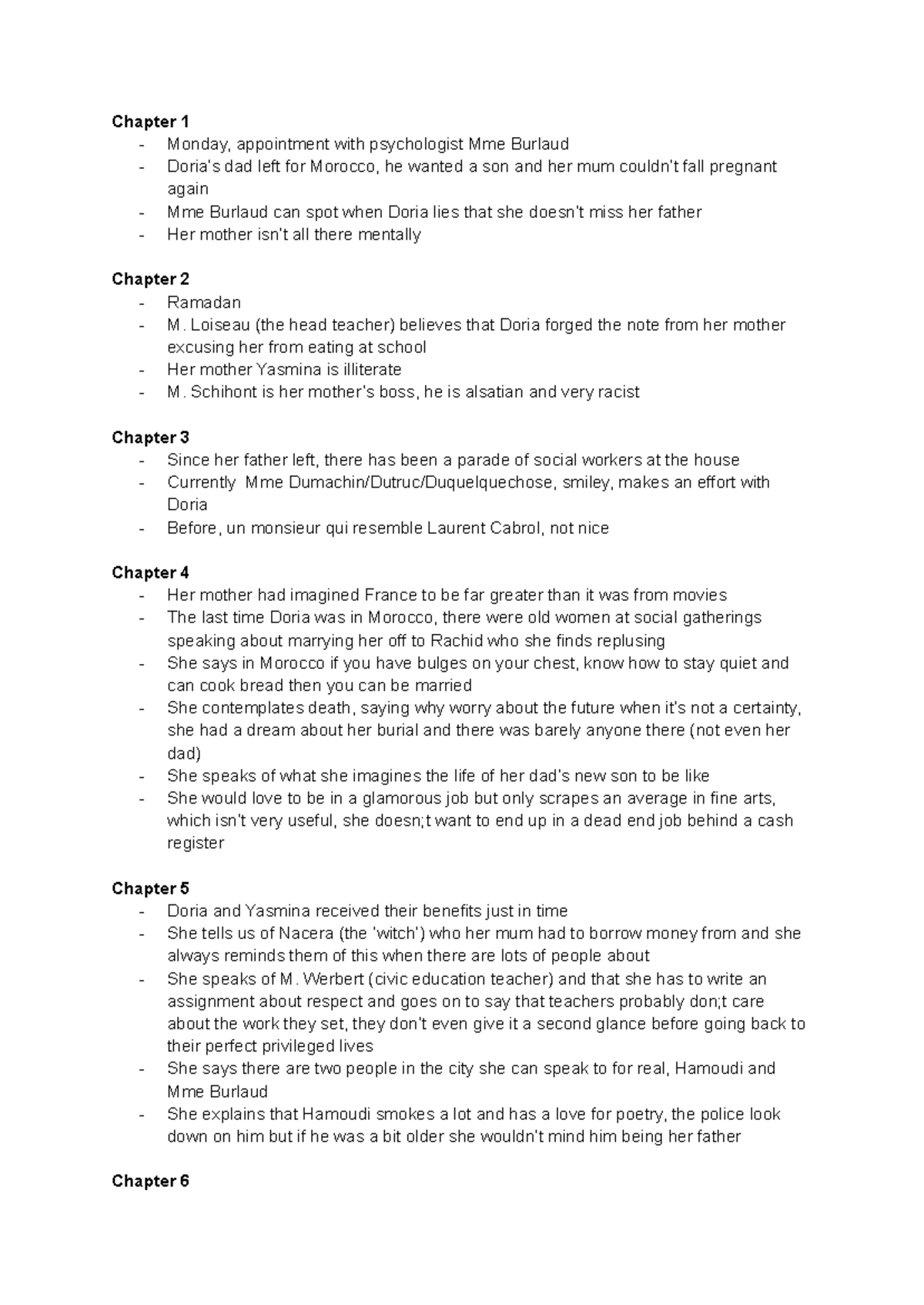 Kiffe Kiffe Demain: Detailed Chapter Summaries and Analysis - Studocu