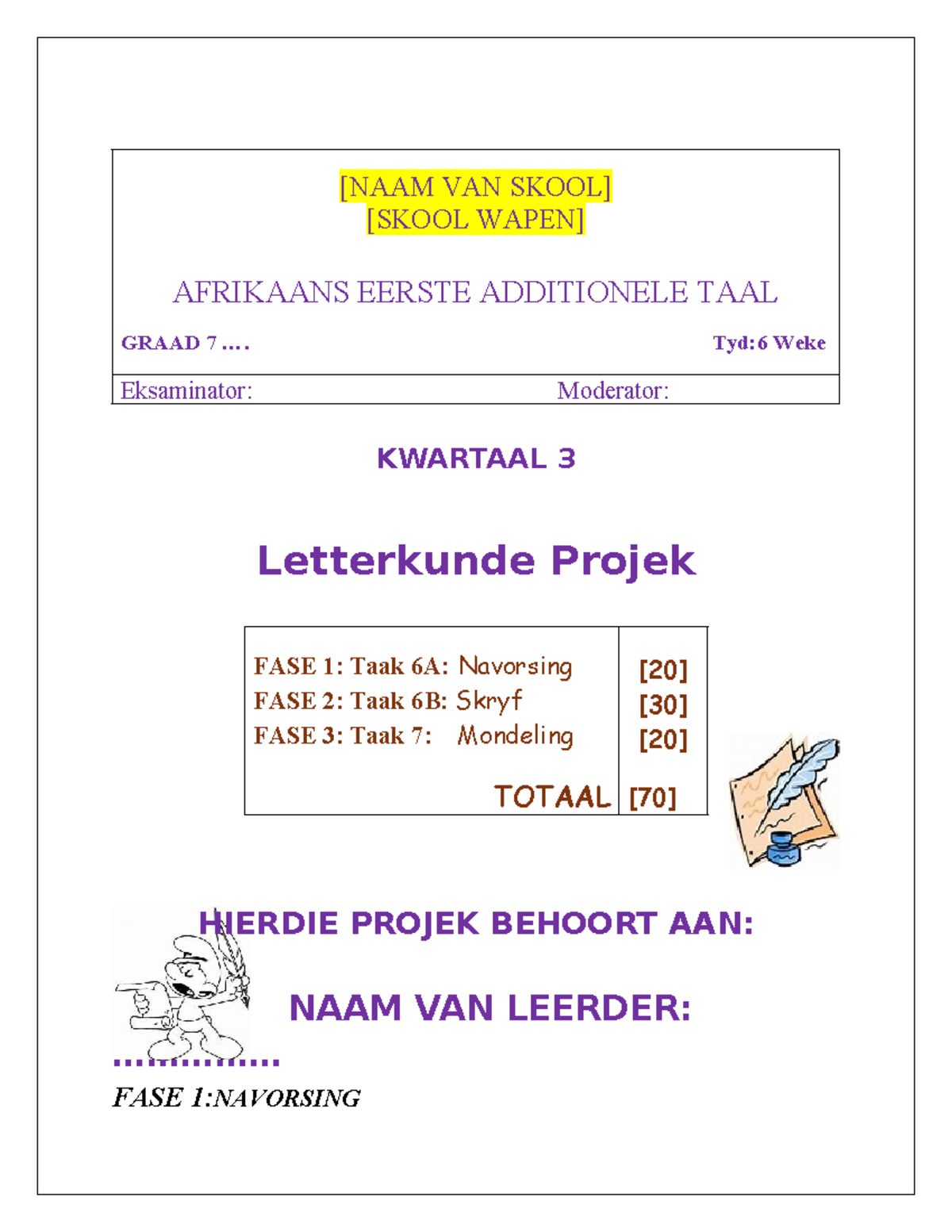 GR 7 EERSTE ADDITIONELE TAAL PROJEK: NAVORSING EN MONDELING - Studocu