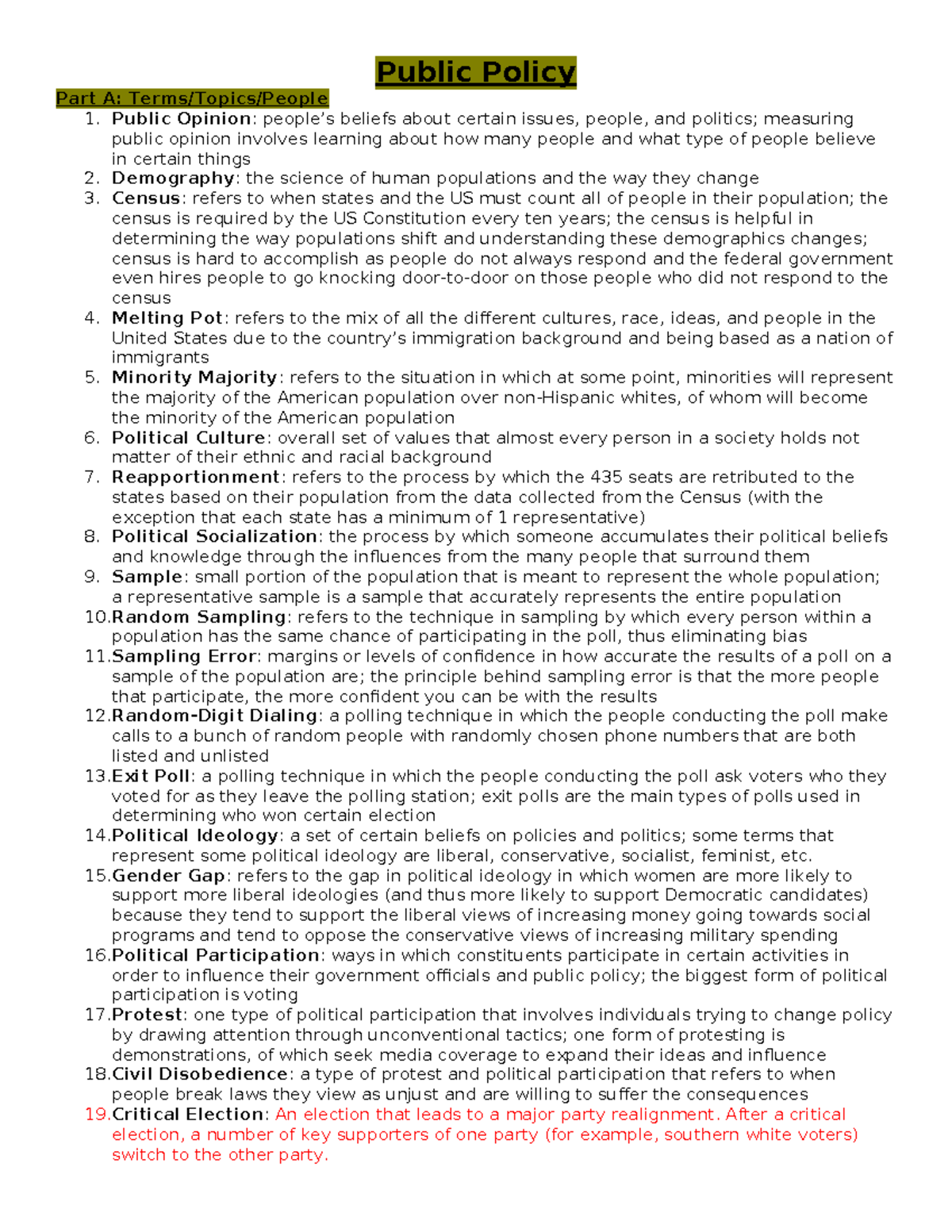 Public Policy (POLS 101): Key Terms & Concepts on Media, Parties, and ...