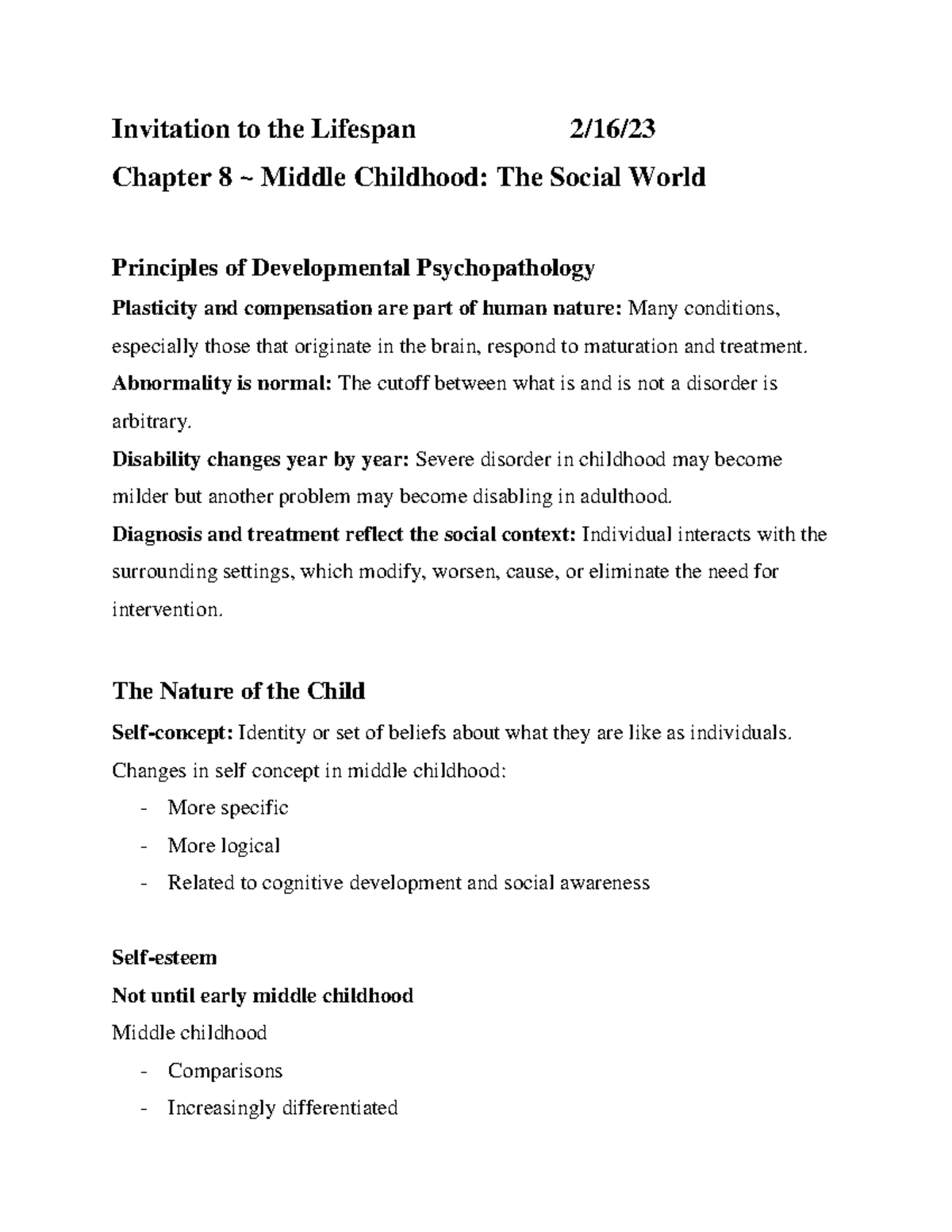 Psych 101 - Chapter 8: Middle Childhood & Social Development Insights ...