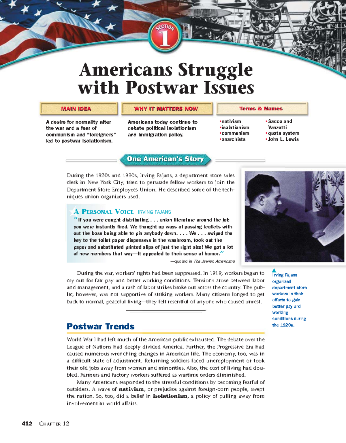 Post-War America: Labor Strikes, Immigration Quotas, and the Red Scare ...