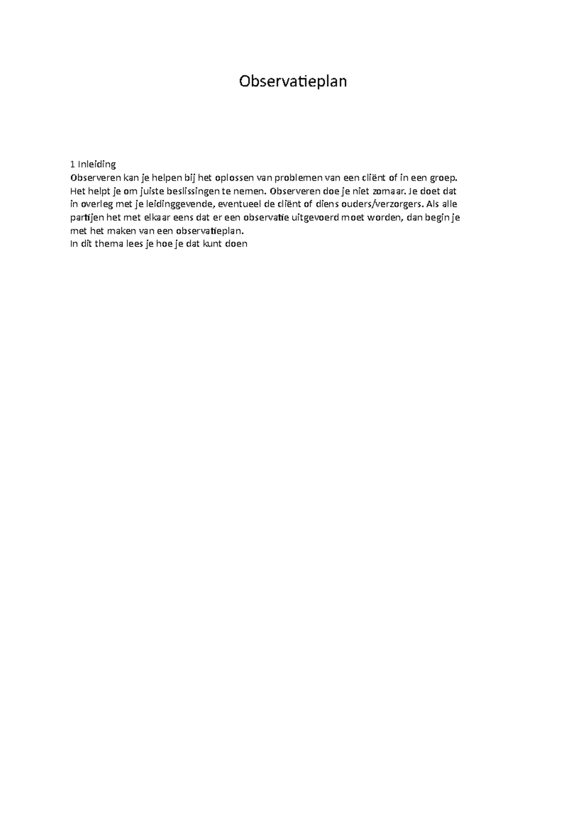 Format Observatieplan - Format Observatieplan Naam: Locatie: Klas ...