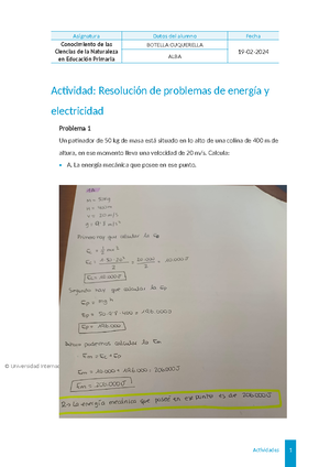 Actividad 1: Problemas de energía y electricidad en ciencias naturales ...