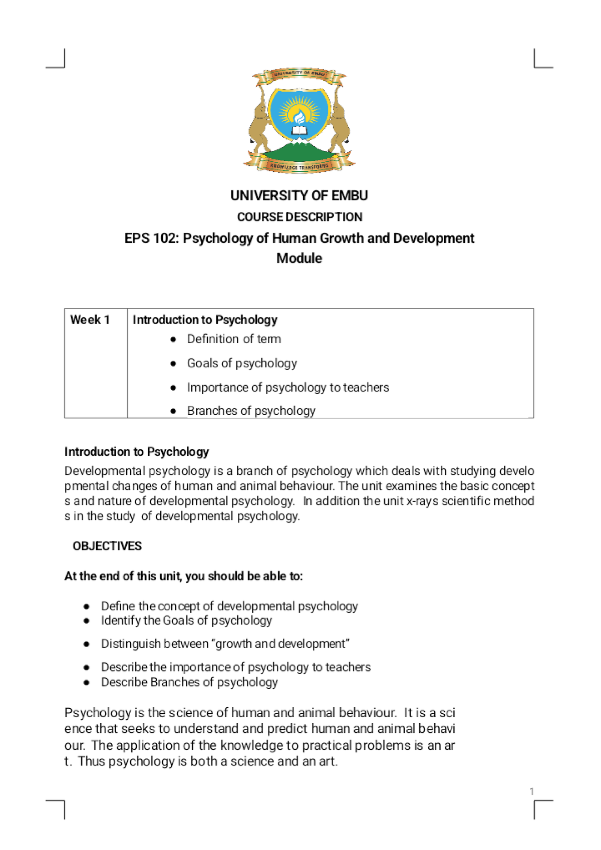 Understanding Developmental Psychology: EPS 102 Introduction and Key Concepts - Studocu