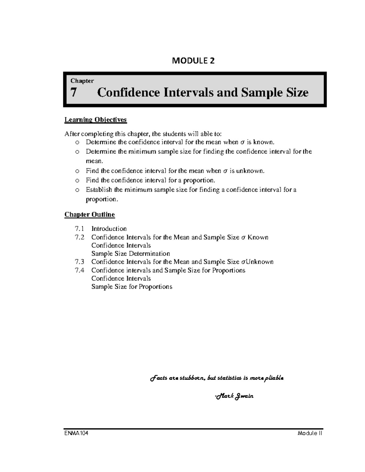 EDA Module 7 Confidence Intervals and Sample Size - MODULE 2 Learning ...