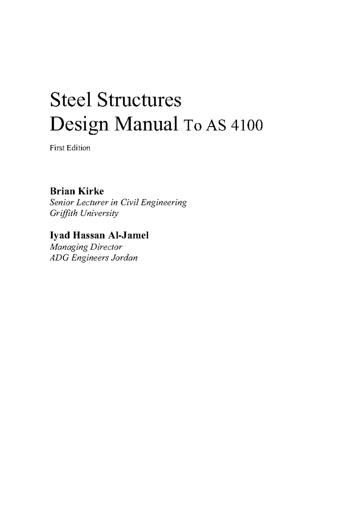 Steel Structures Design Manual: A Guide to AS 4100 Standards - Studocu