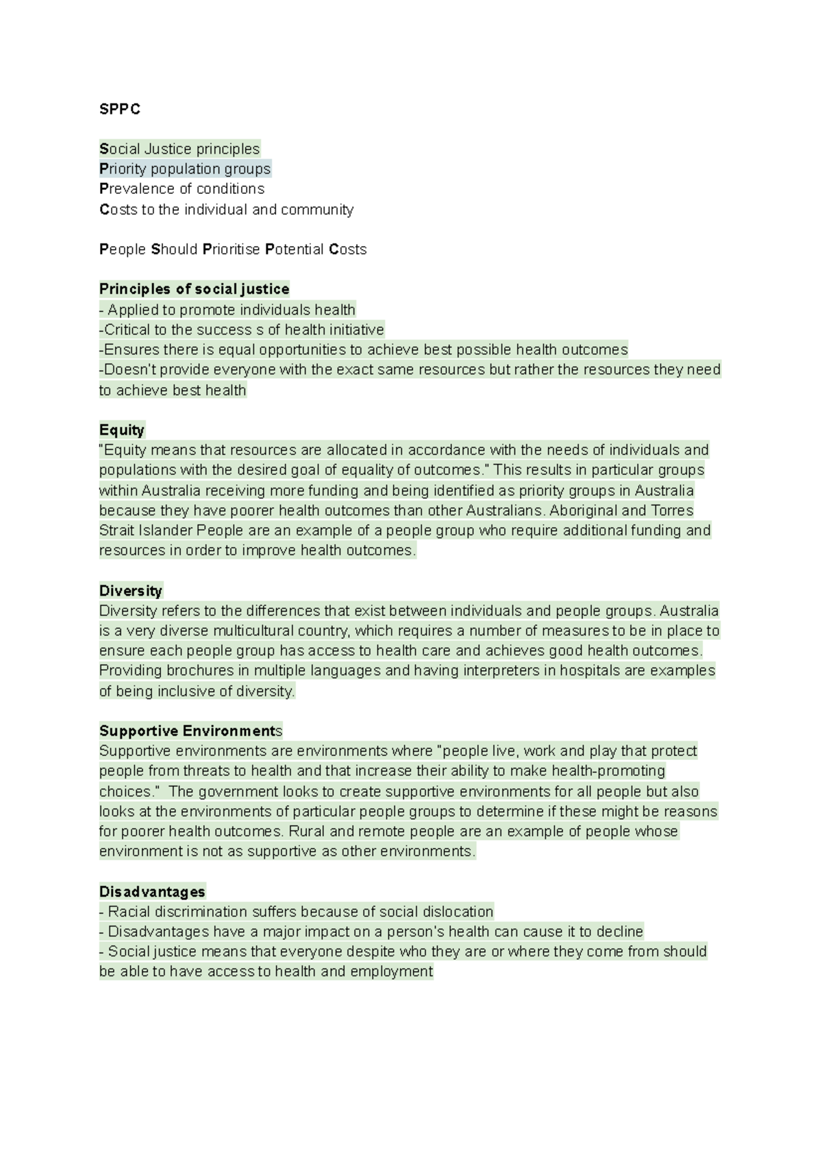 Identifying Priority Health Issues: Social Justice and Equity in ...