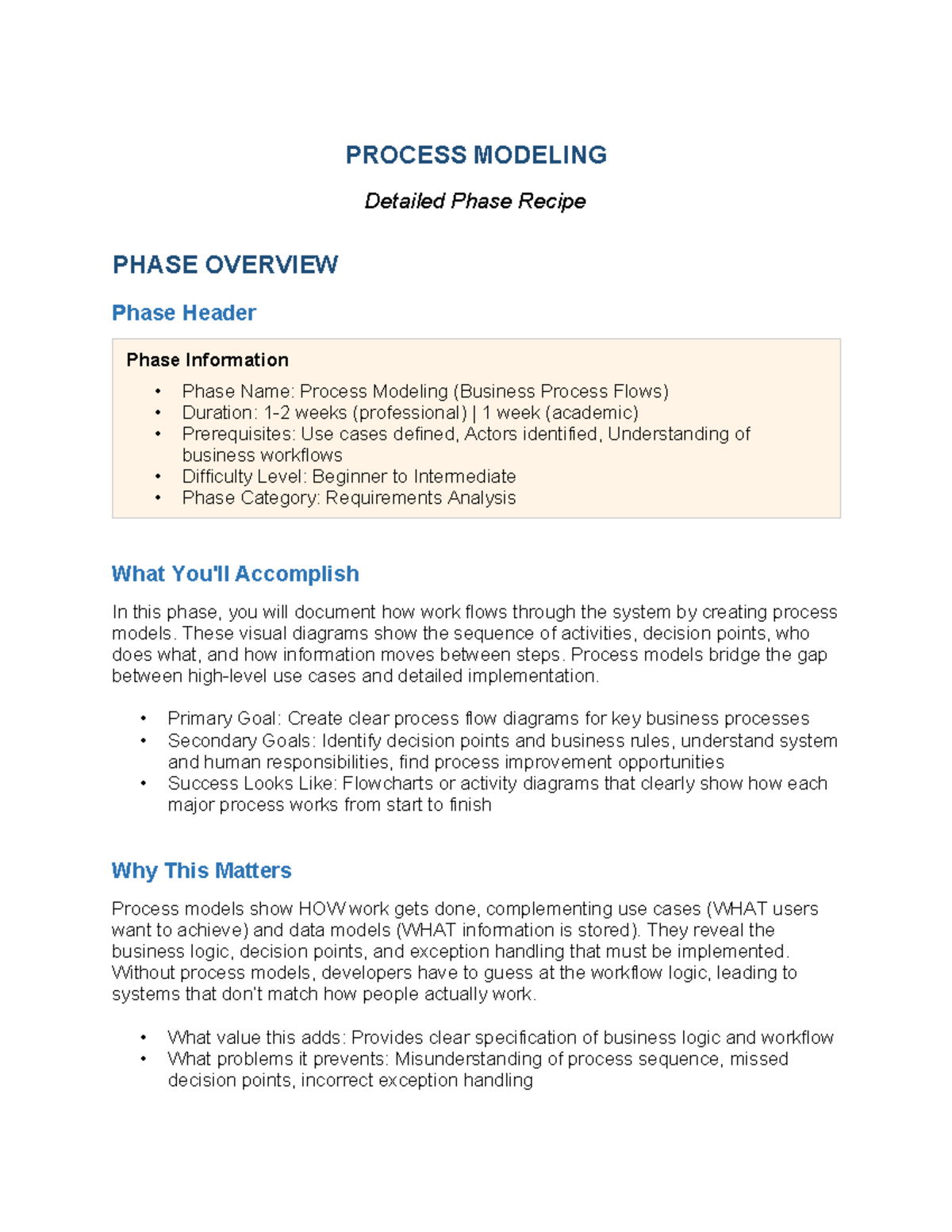 Process Modeling Recipe: Requirements Analysis Phase Overview (BPM 101 ...