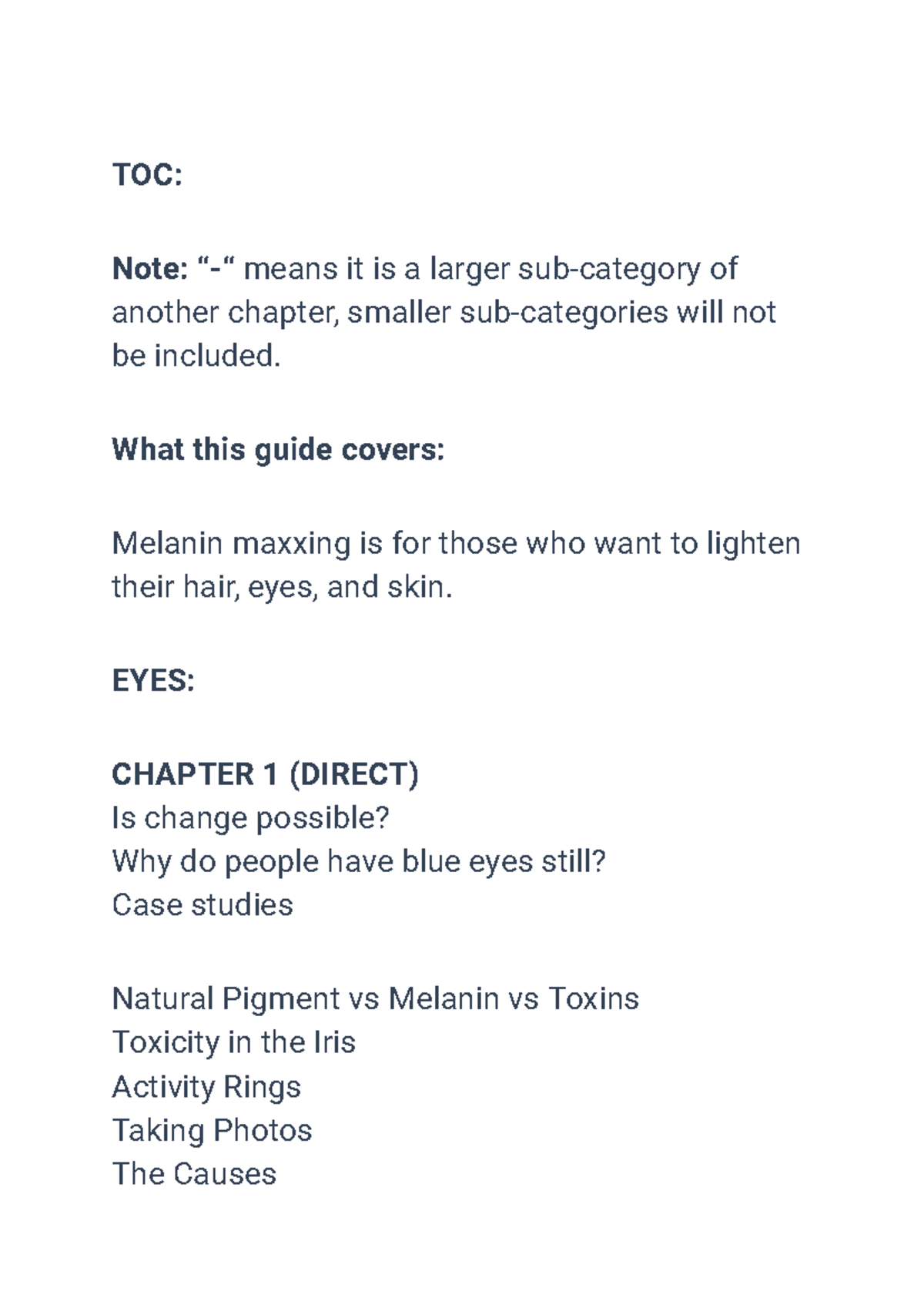 -eye - Eye maxing bye bye - TOC: Note: “-“ means it is a larger sub ...