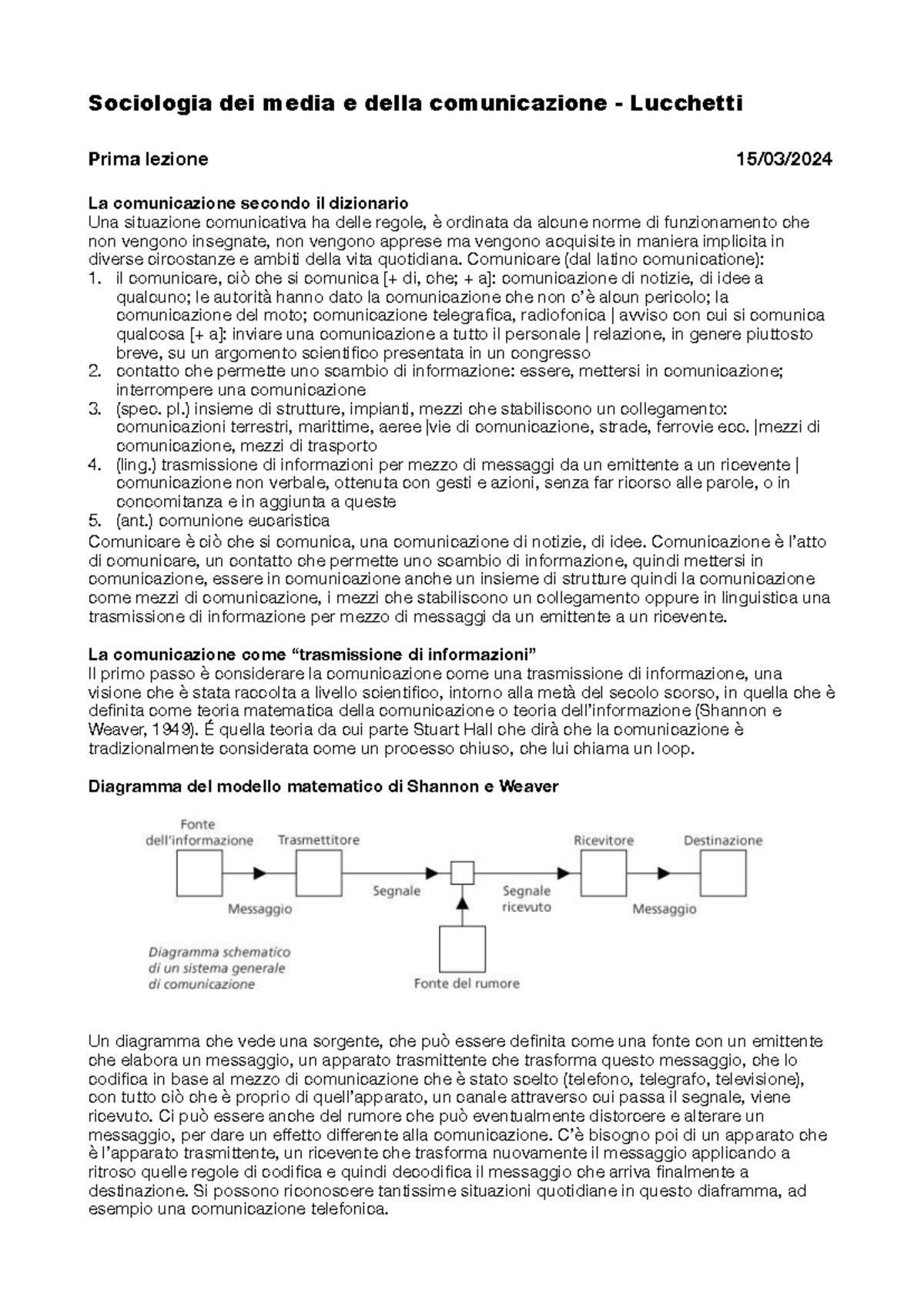 Sociologia della comunicazione e dei media - Lucchetti: Prima Lezione ...