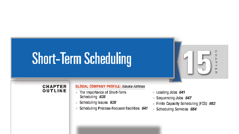 Scheduling Techniques and Performance Metrics for Short-Term Scheduling ...