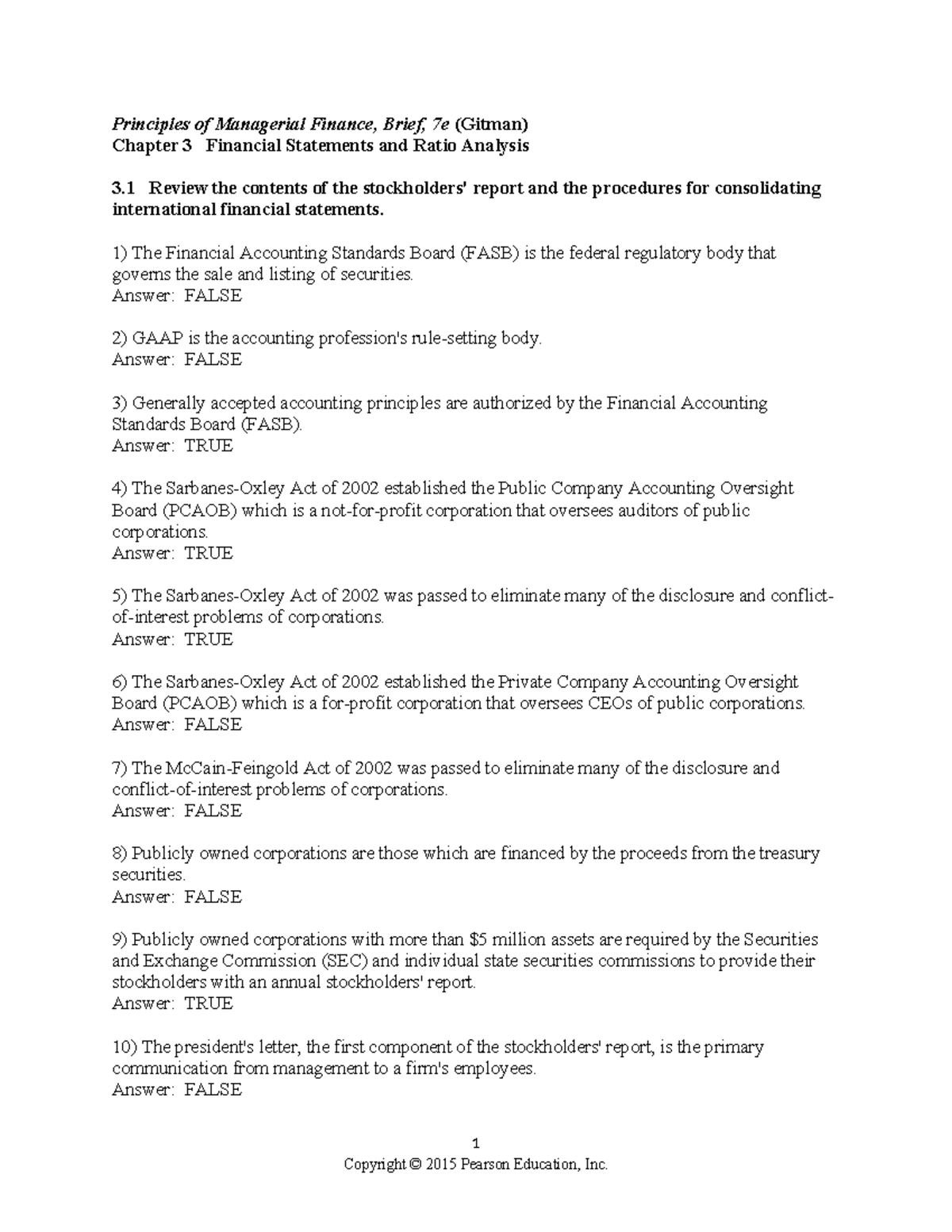 FIN 301 - Chapter 3: Financial Statements & Ratio Analysis Review - Studocu