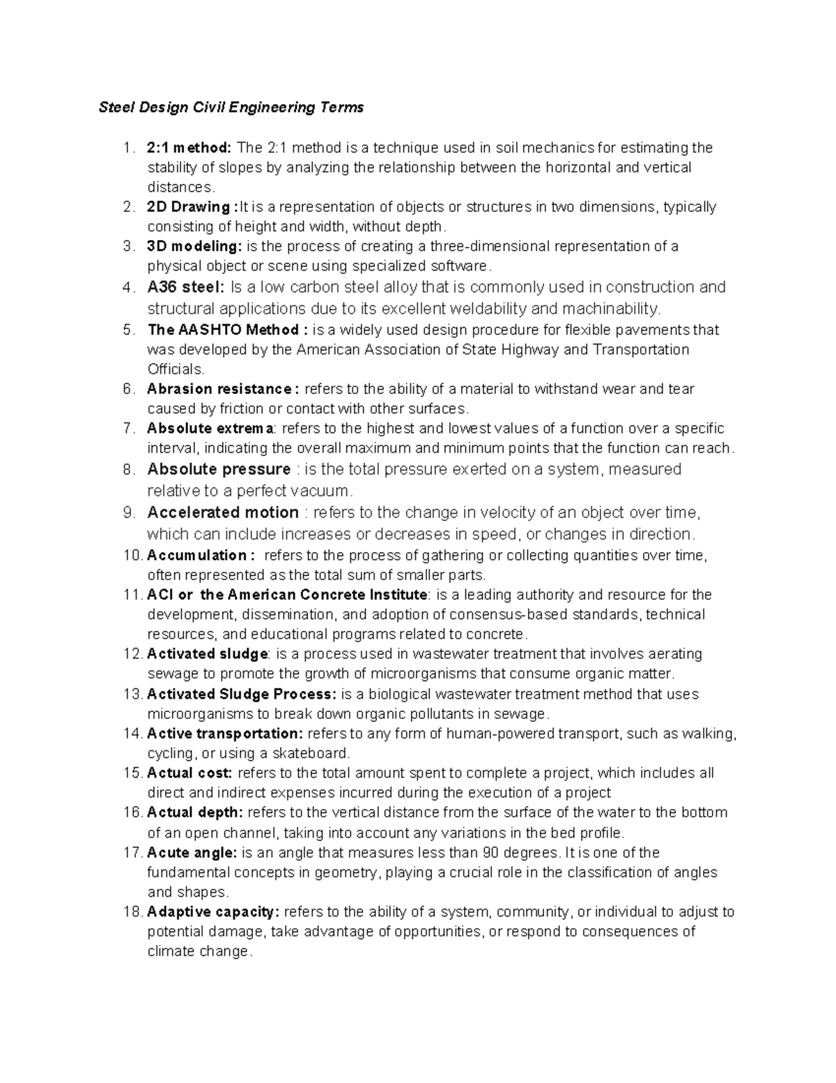 Steel Design Civil Engineering Terms: Key Concepts and Definitions ...