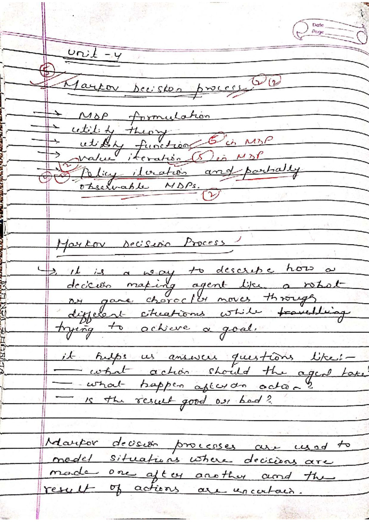 Unit 4 AI - Lecture Notes on Process and Evaluation - Studocu
