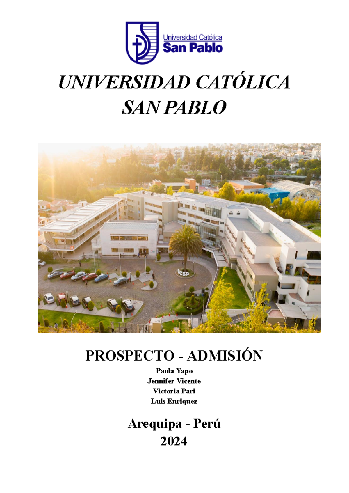 Prospecto de Admisión 2024 - Universidad Católica San Pablo - Studocu