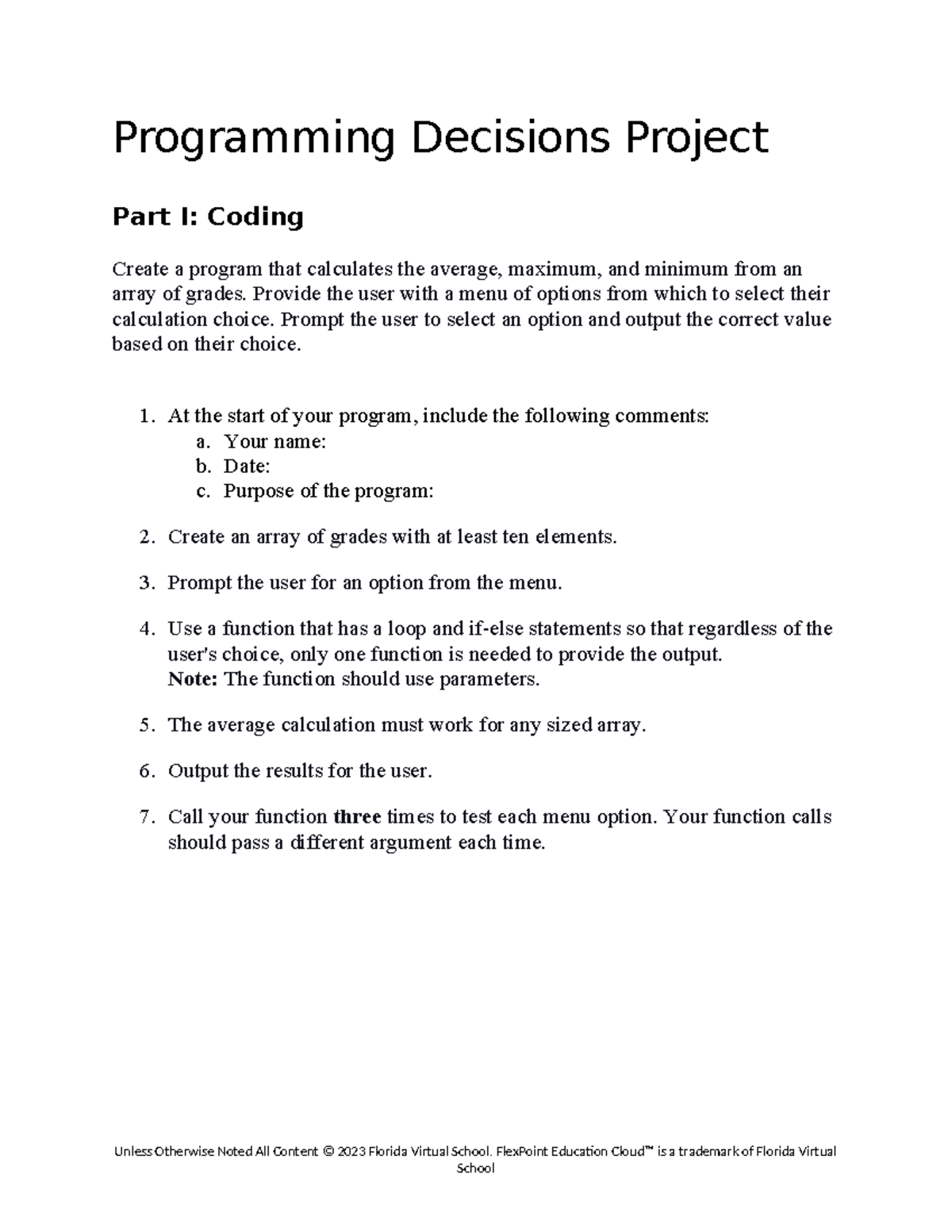 Programming Decisions Project (CS101): Grade Calculation System - Studocu