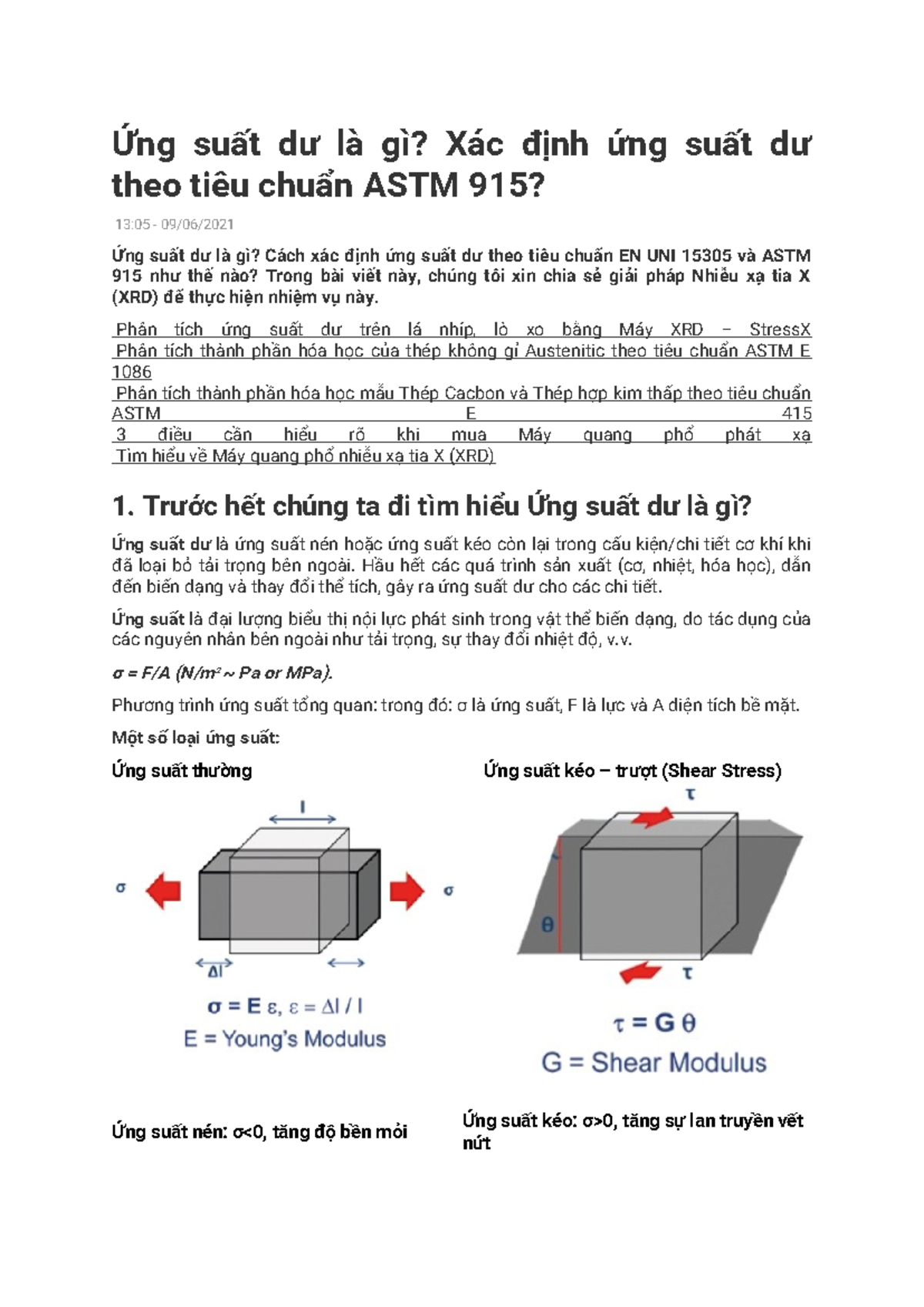Đo Ứng Suất Dư Theo Tiêu Chuẩn ASTM 915 và EN UNI 15305 - Studocu