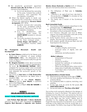 Reviewer Life of Dr Jose Rizal - IN SUNNY SPAIN (1882-1885) -After ...