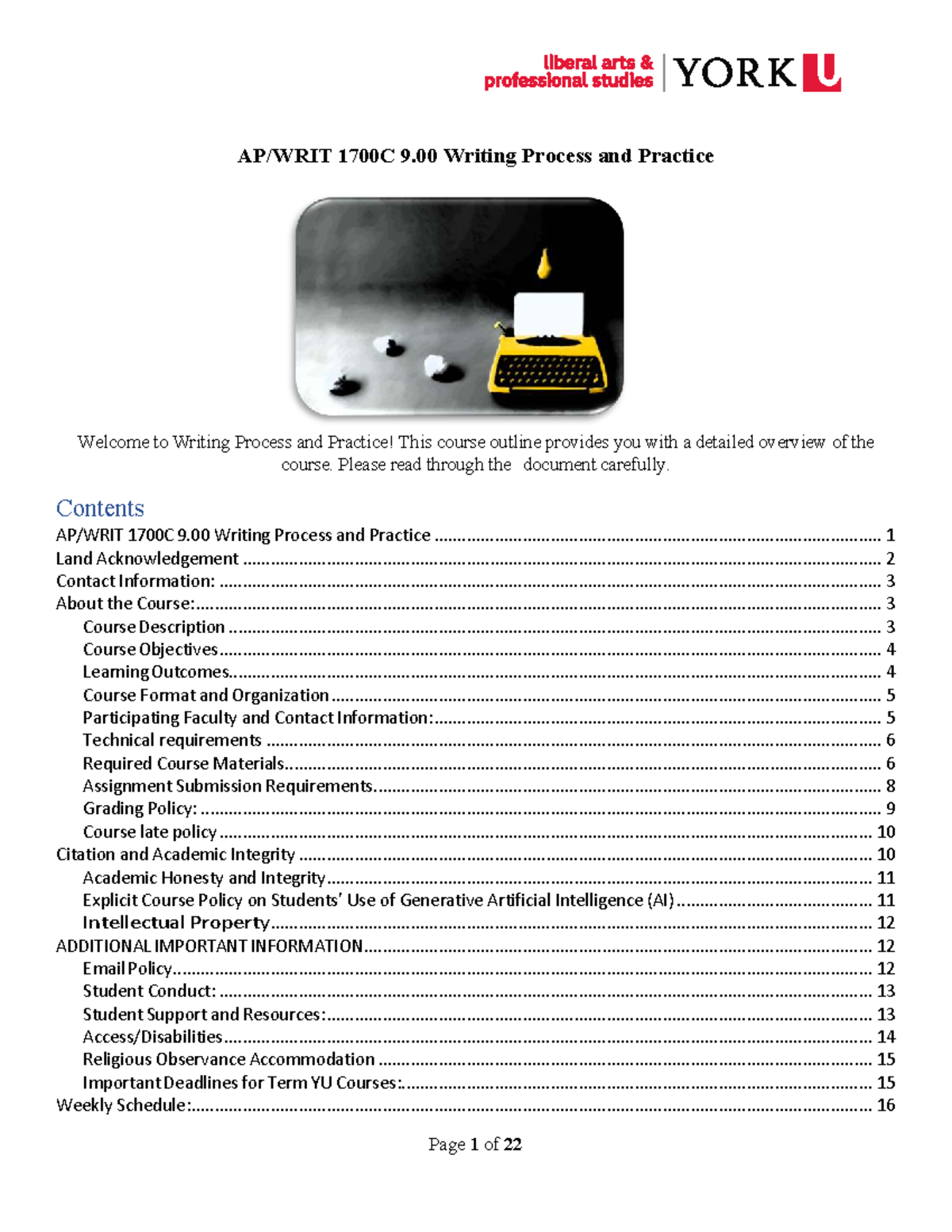 WRIT 1700C Course Outline: Writing Process and Practice Overview - Studocu