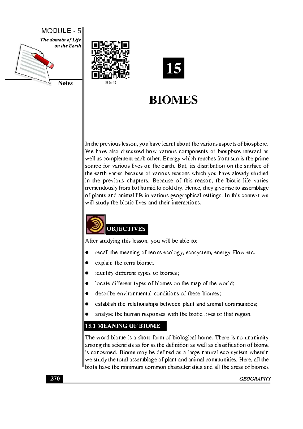 MODULE 5: Biomes - Understanding Earth's Life Domains and Ecosystems ...