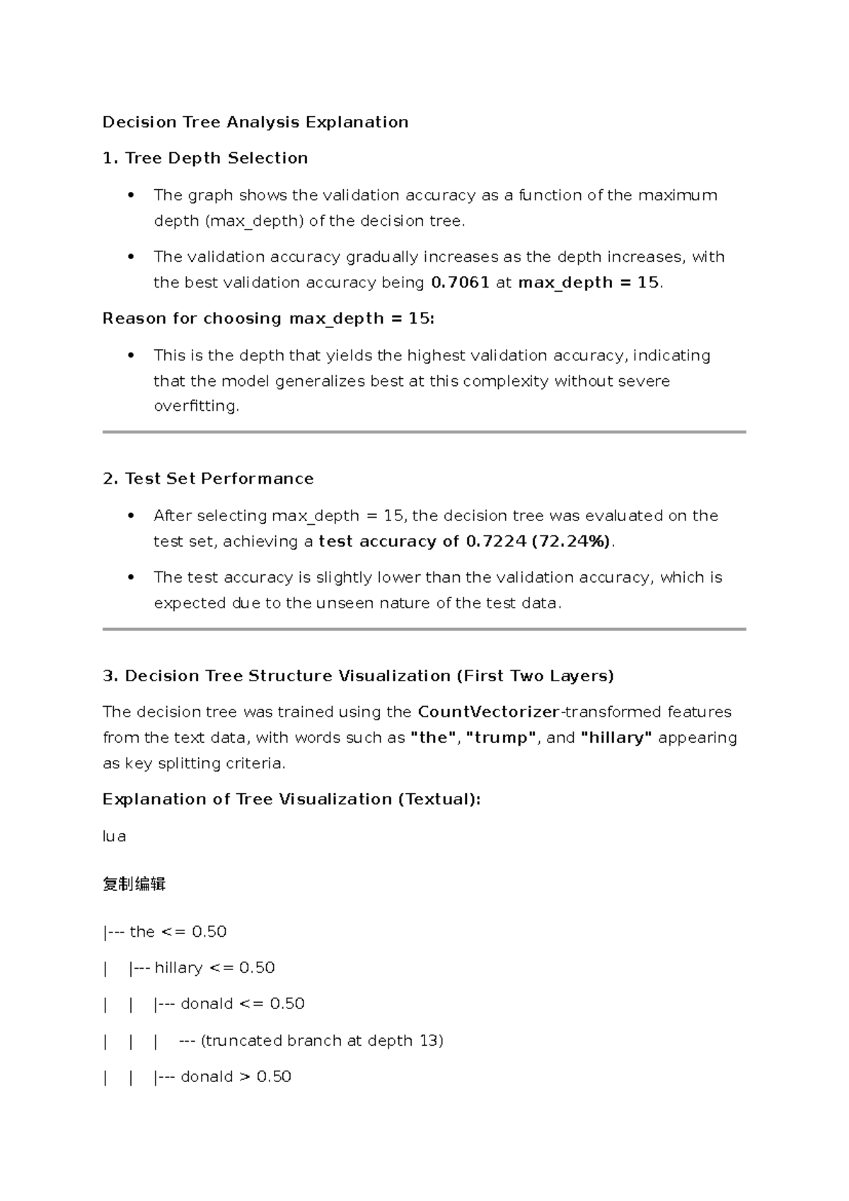 Decision Tree Analysis Explanation for Q2: Model Performance Insights ...