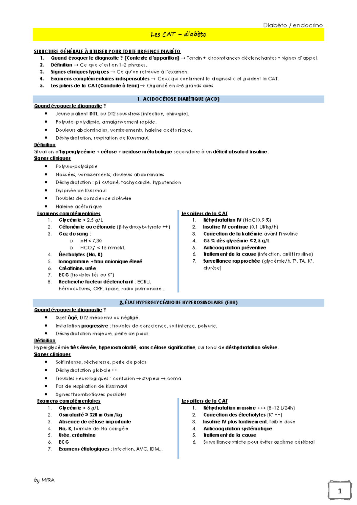 Révision de Dernière Minute - Diabeto - ECOS - Studocu