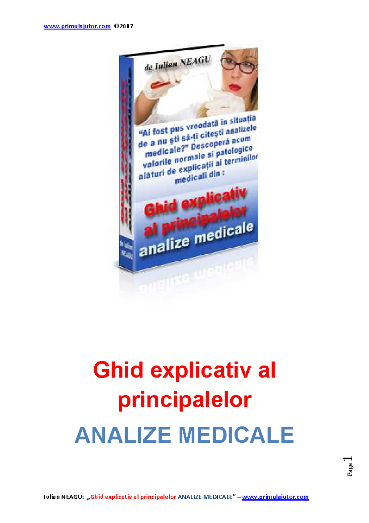 Ghid Explicativ pentru Analize Medicale - Principalele Teste și Valori ...