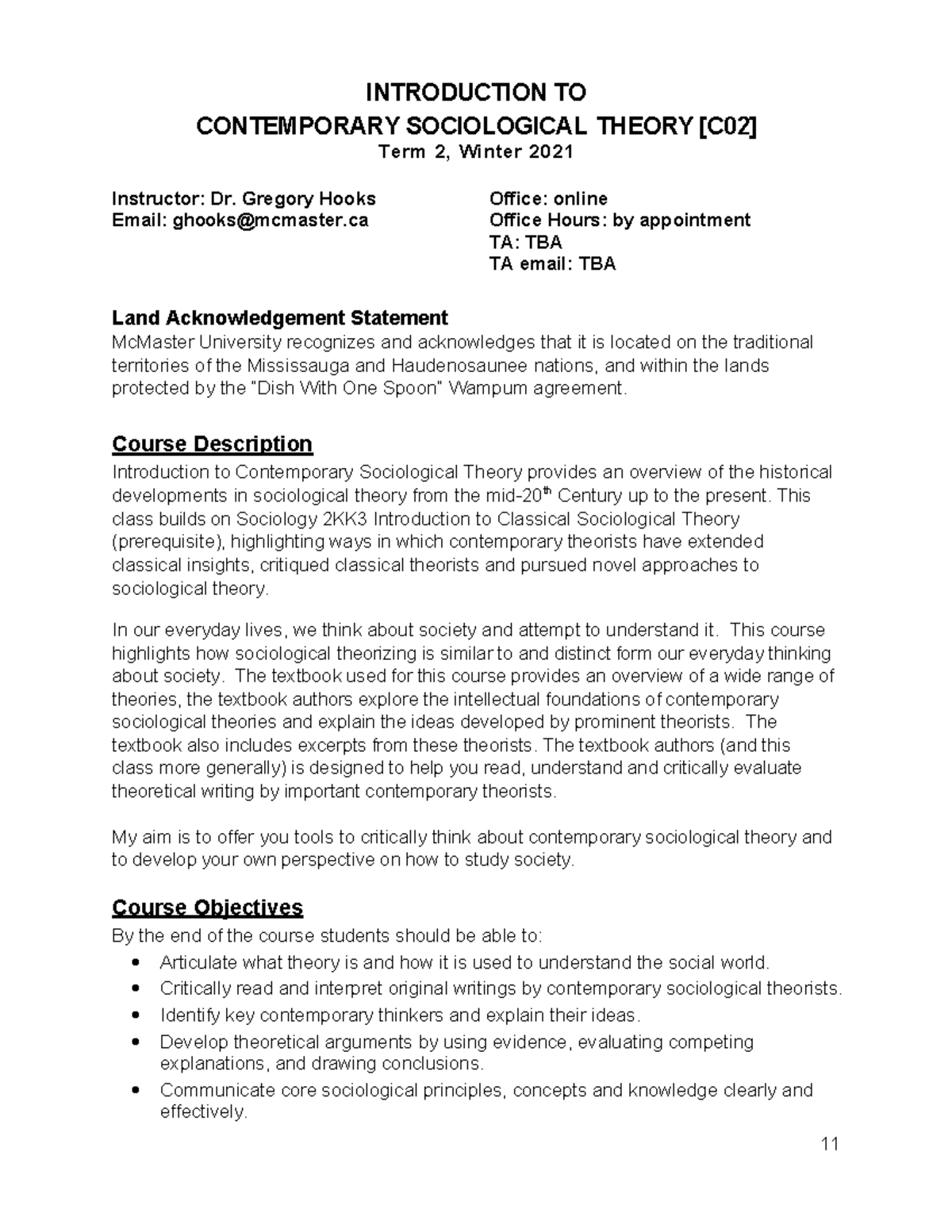 Sociology 2LL3 C02: Intro to Contemporary Sociological Theory Notes ...
