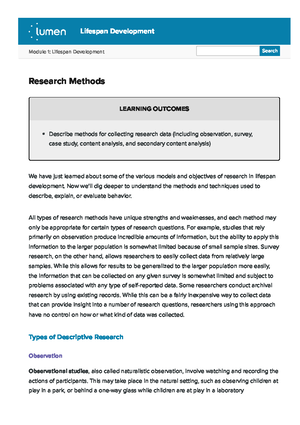 Developmental Research Designs in Lifespan Development (PSY 101 ...