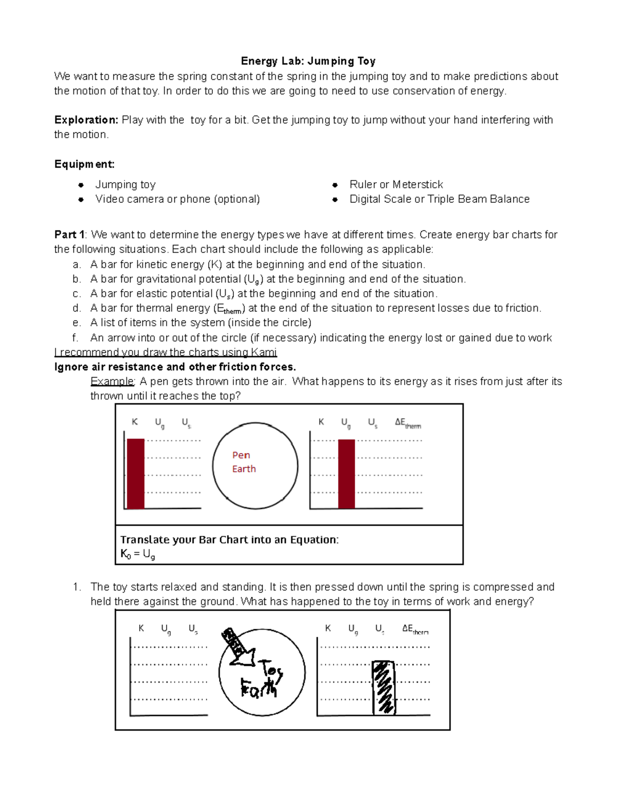 Energy Lab: Jumping Toy Analysis and Spring Constant Calculation 2025 ...