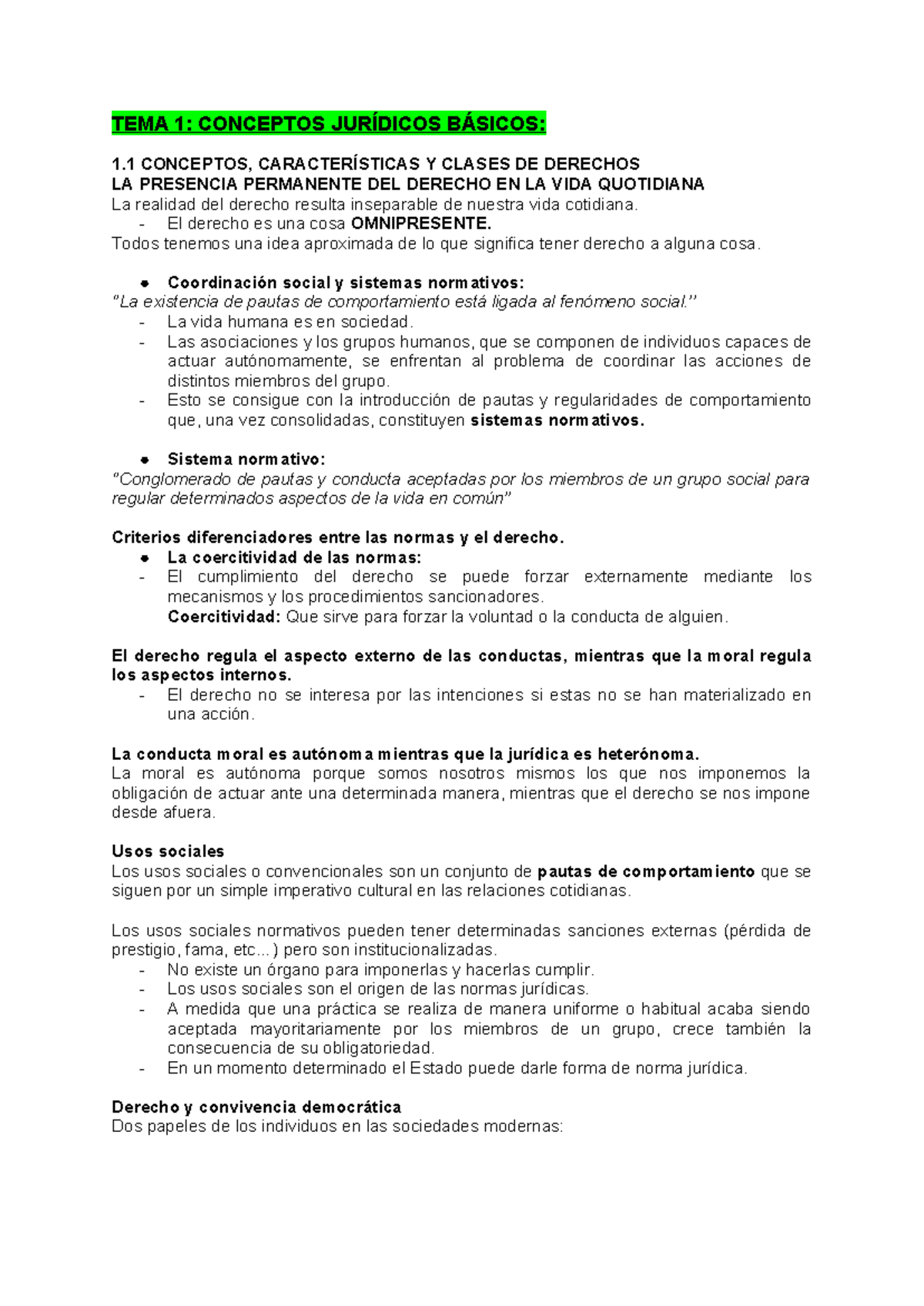 TEMA 1: CONCEPTOS JURÍDICOS BÁSICOS Y SU IMPACTO EN LA VIDA COTIDIANA ...