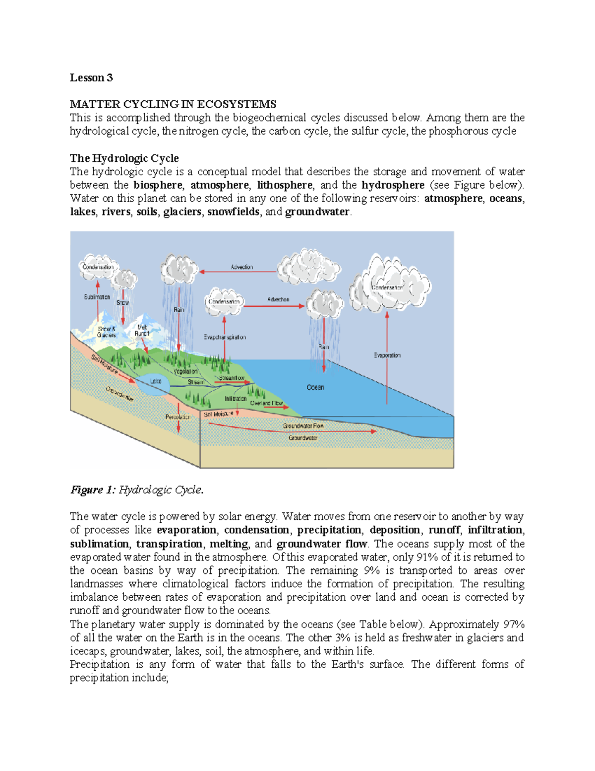 Lesson 3: Matter Cycling in Ecosystems - Revision Notes - Studocu