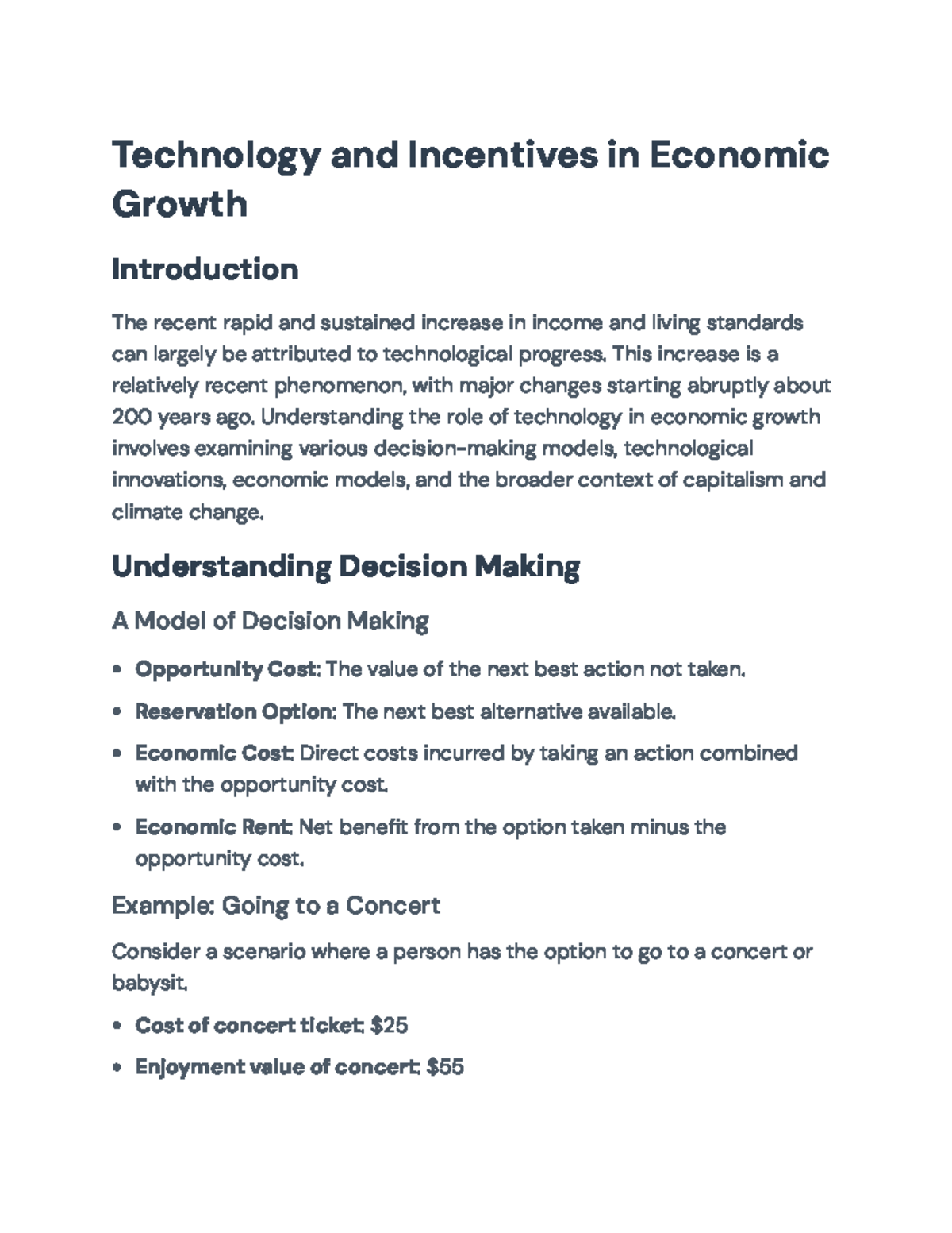 Economic Growth through Technology: Decision Models and Climate Impact ...
