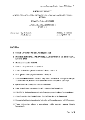 734399447 4 Isixhosa HL Grade 11 Worksheet Analysis OF Novel WITH ...