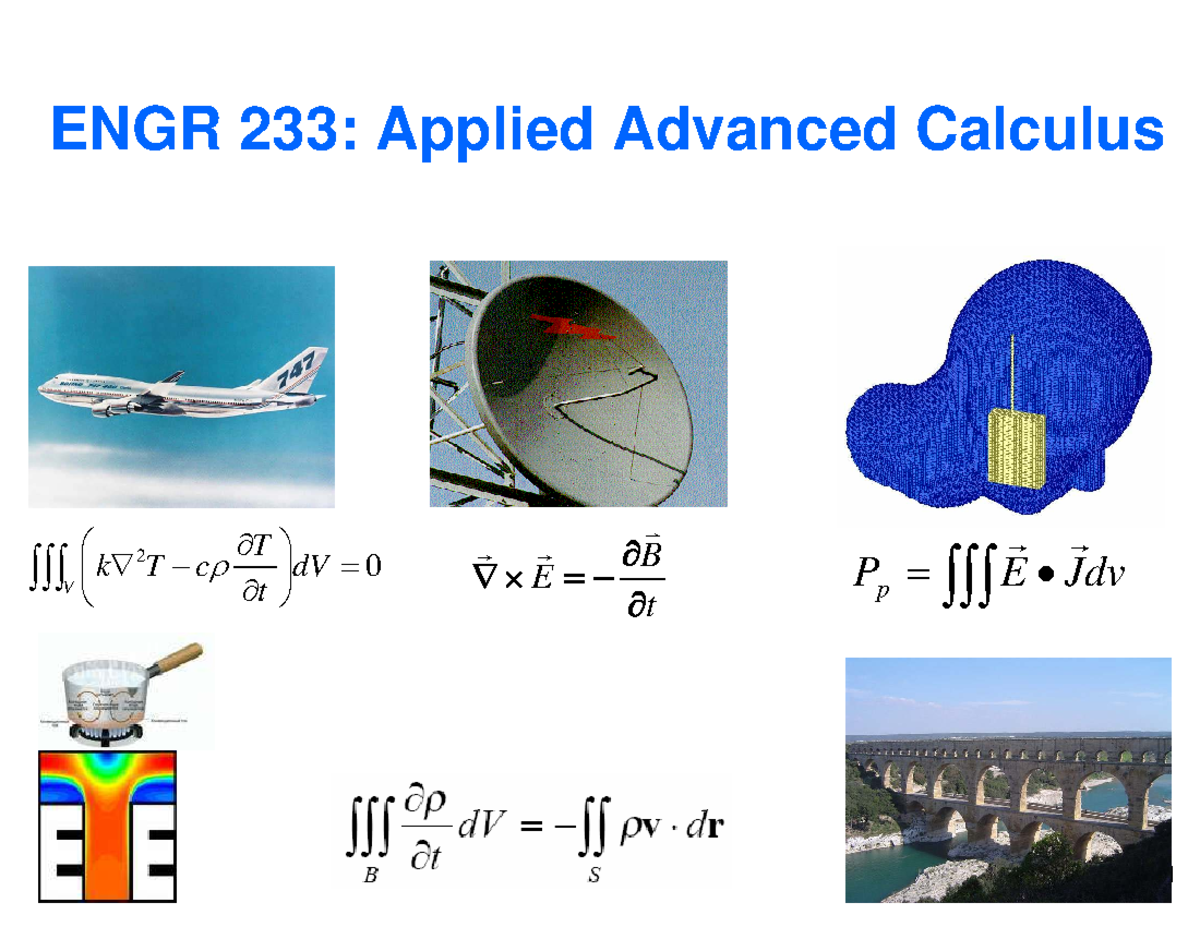 ENGR 233: Lecture 01 - Introduction to Vector Calculus Concepts - Studocu