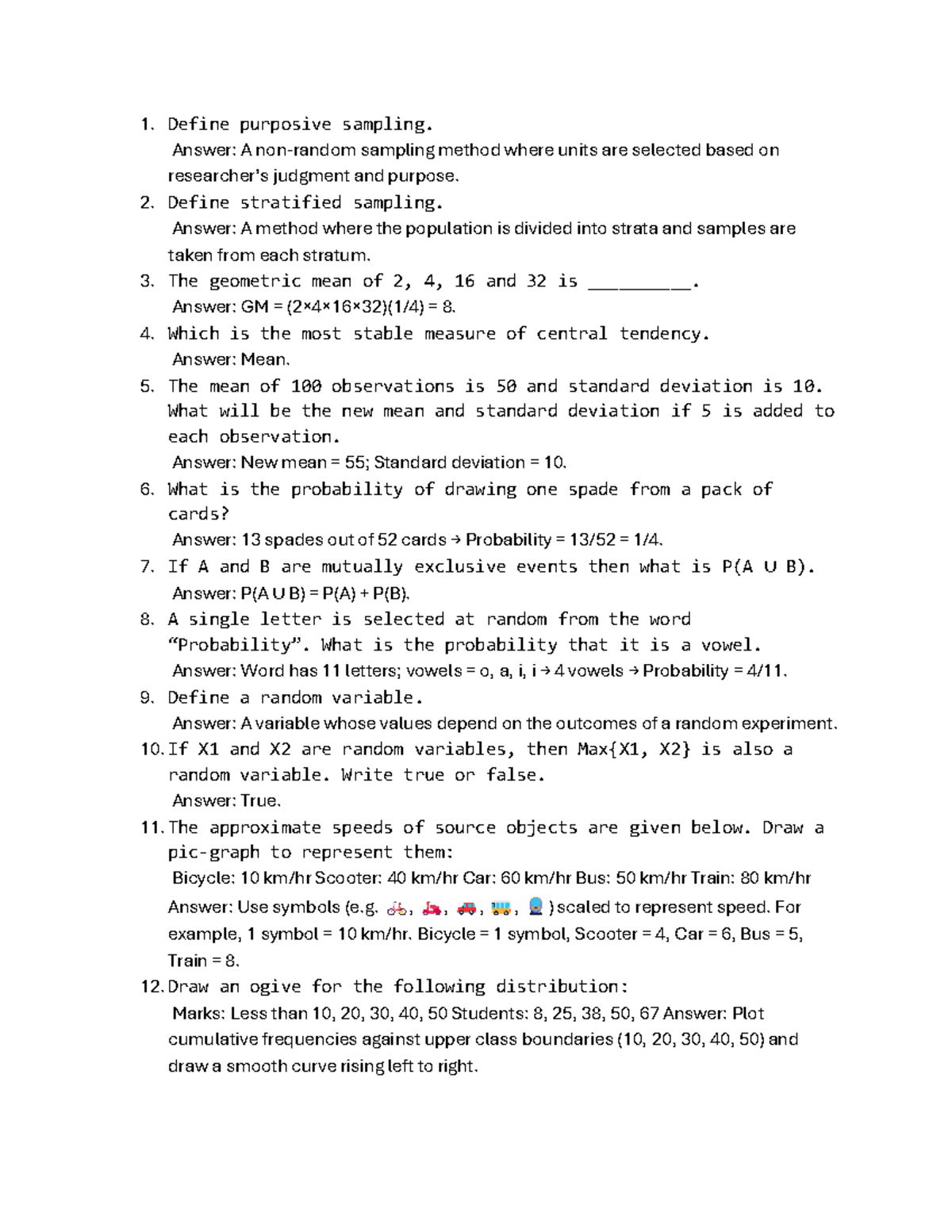 2024 Statistics Exam Q&A: Sampling, Probability & Distributions - Studocu