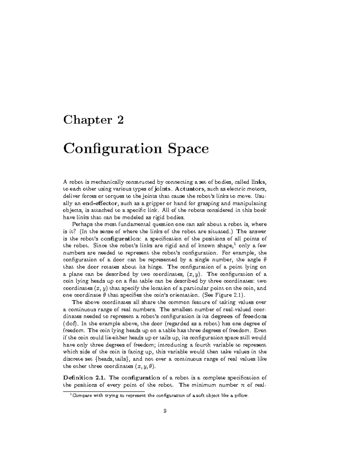 Chapter 2: Configuration Space and Degrees of Freedom in Robotics - Studocu