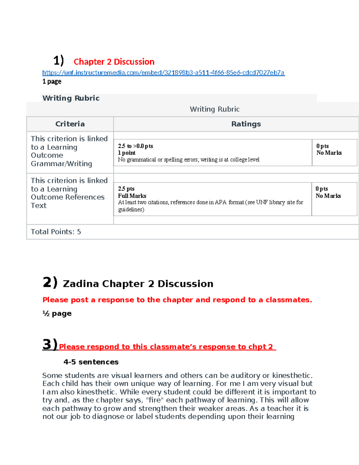 6944-Chapter 2 Zadina instructions & Discussion - 1) Chapter 2 ...
