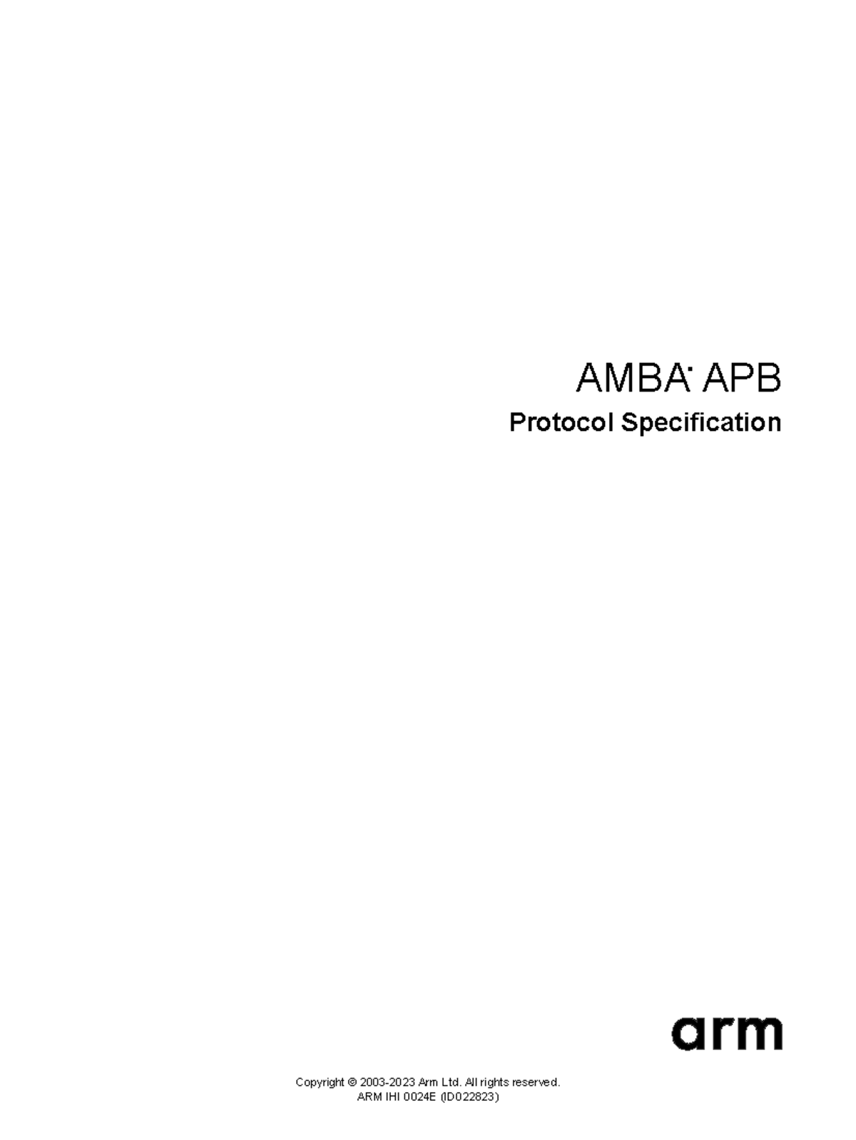 AMBA APB Protocol Specification Overview - ARM IHI 0024E - Studocu