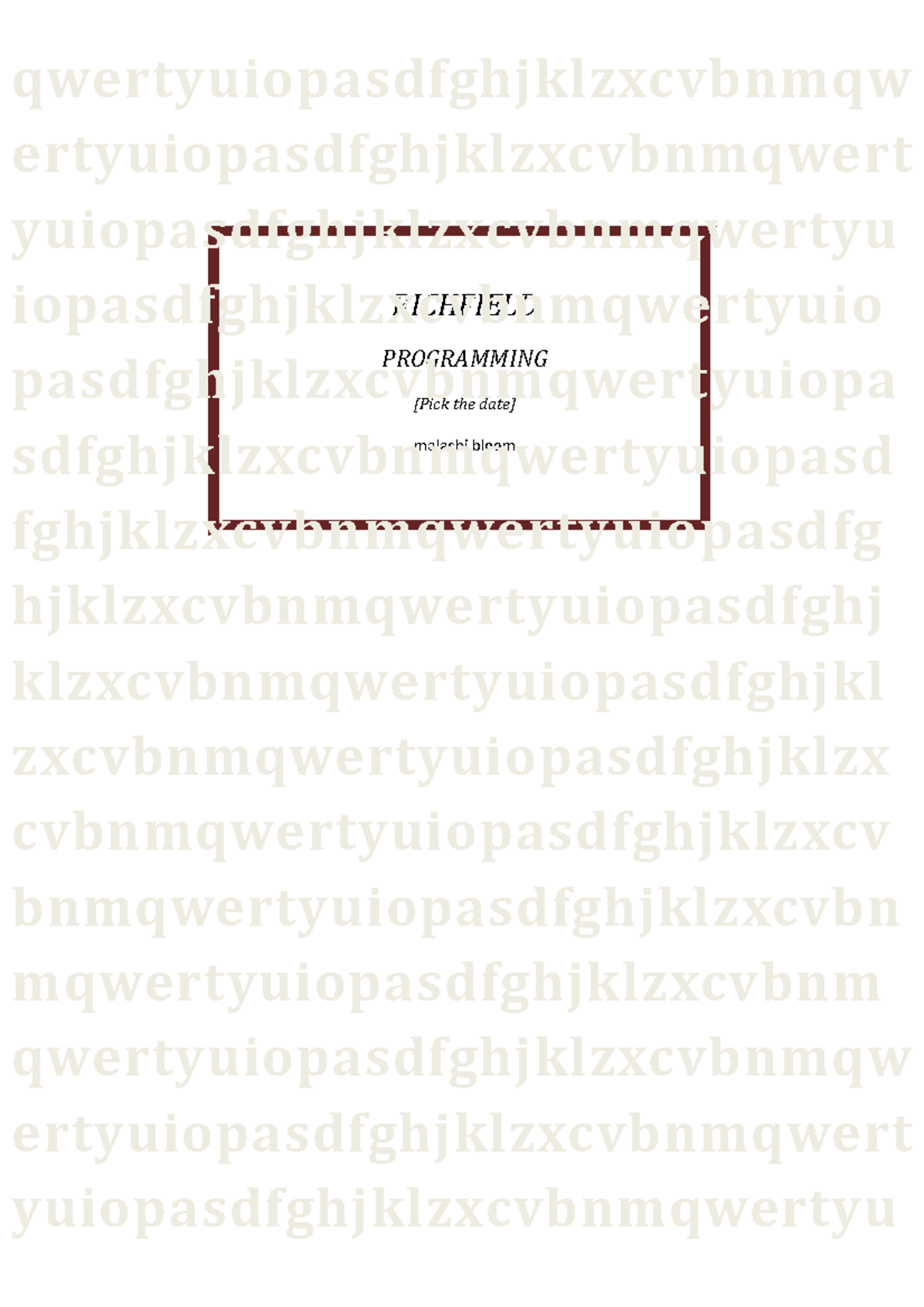 Programming 622 semester 2 - Richfield - Studocu